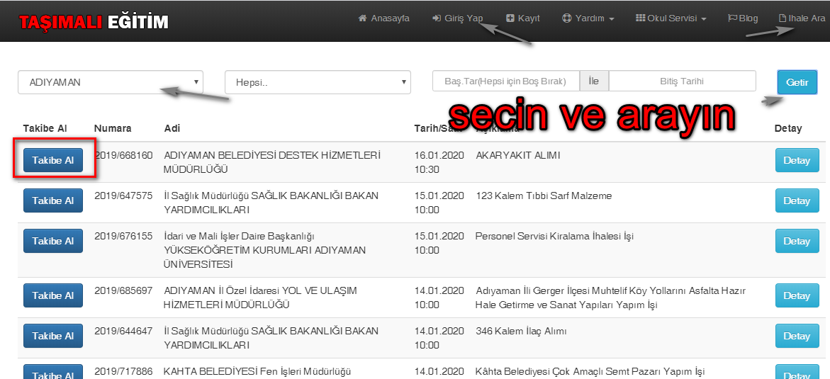 Ekap ihale arama nasıl yapılır | Taşımalı Eğitim Blog